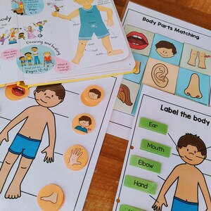 Body Parts Printable Activity, Human Body Busy Book, Body Parts ...