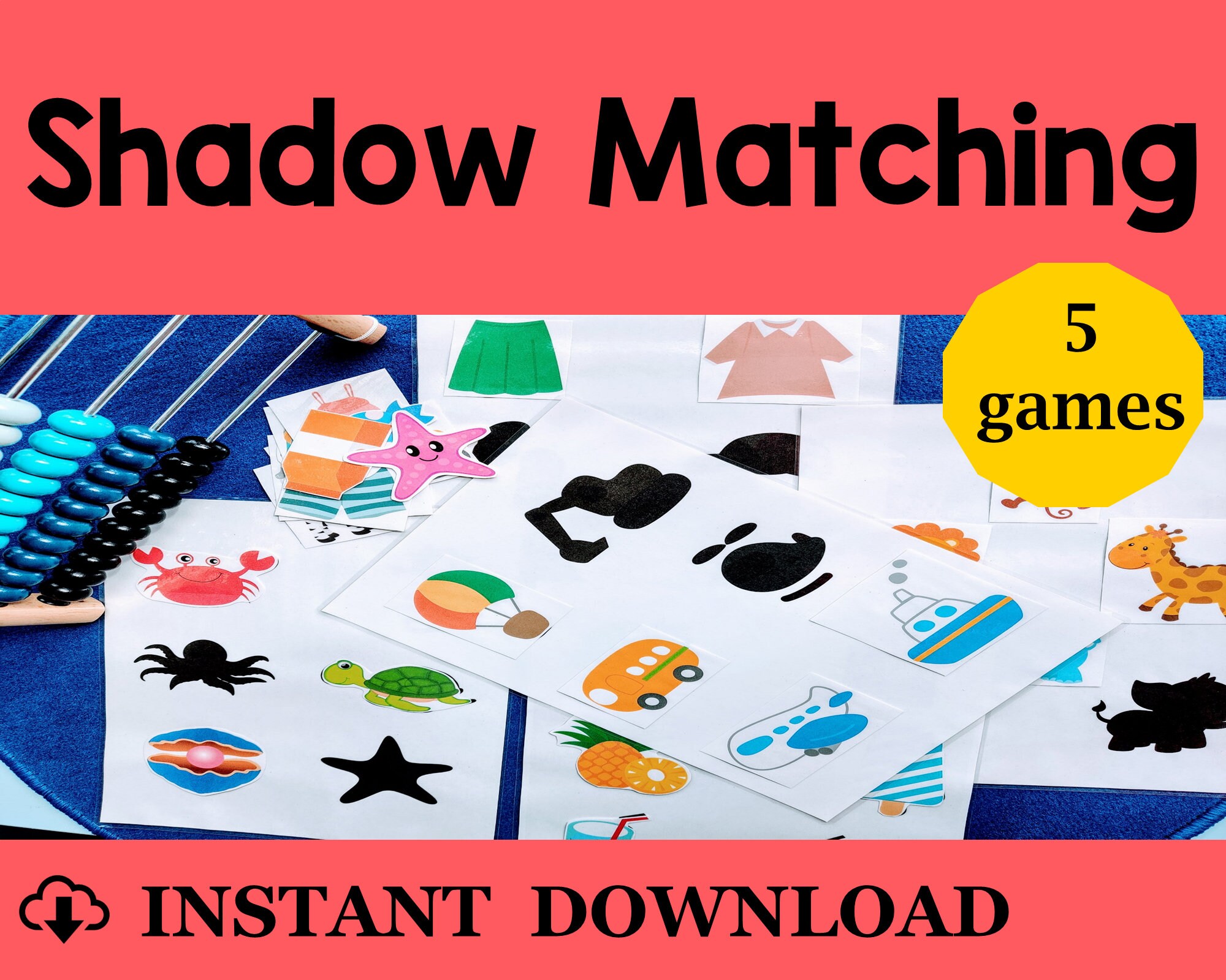 Printable Toddler Activities for Shadow Matching, Toddler Busy Book ...