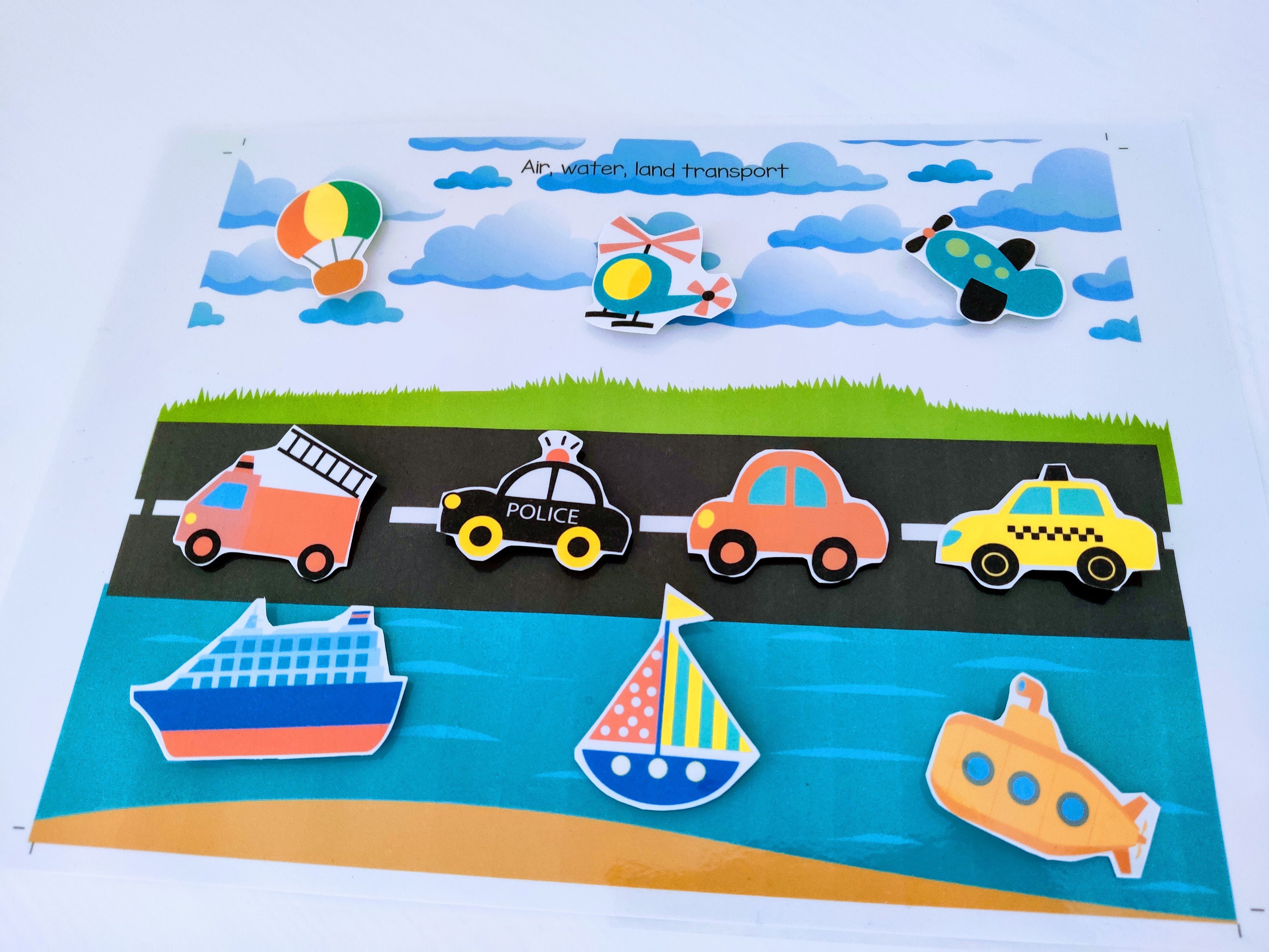 Transportation Modes, Toddler Busy Book Page, Toddler Learning Binder ...