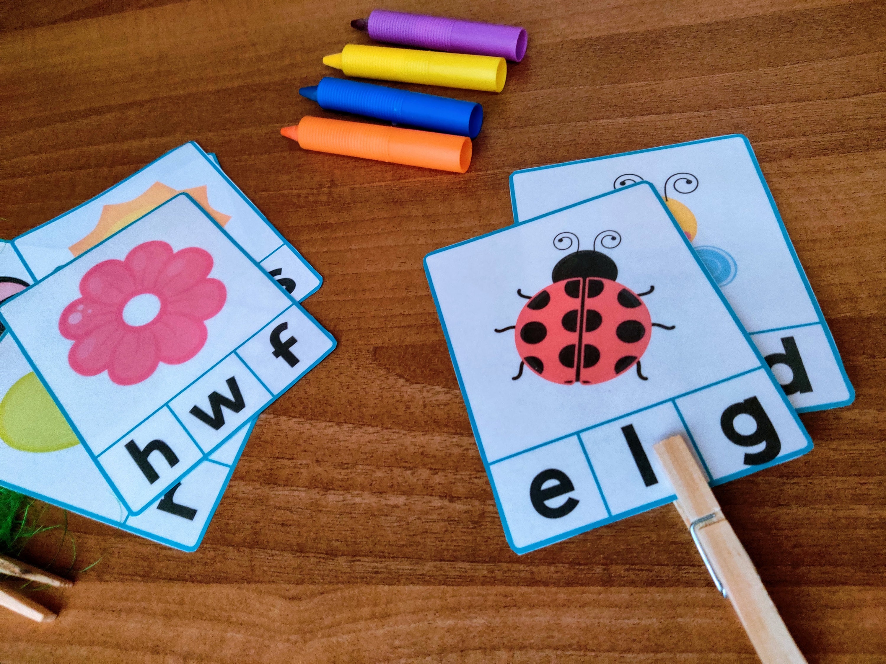 Printable Phonics Beginning Sound Flashcards and Clip Cards, Phonics ...