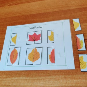 Autumn Fall Leaf Printable Puzzle, Leaf Matching Activity, Printable ...