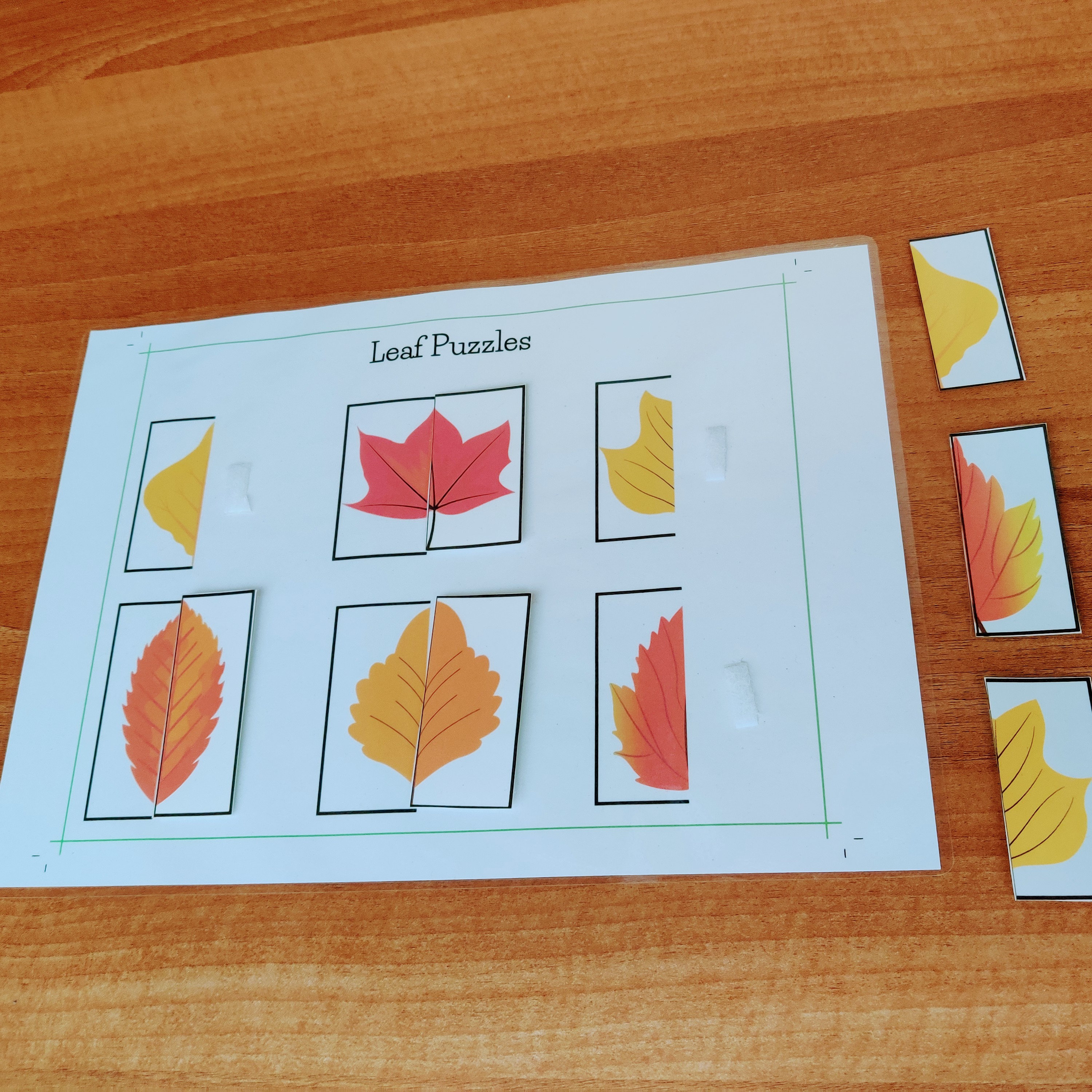 Autumn Fall Leaf Printable Puzzle, Leaf Matching Activity, Printable ...