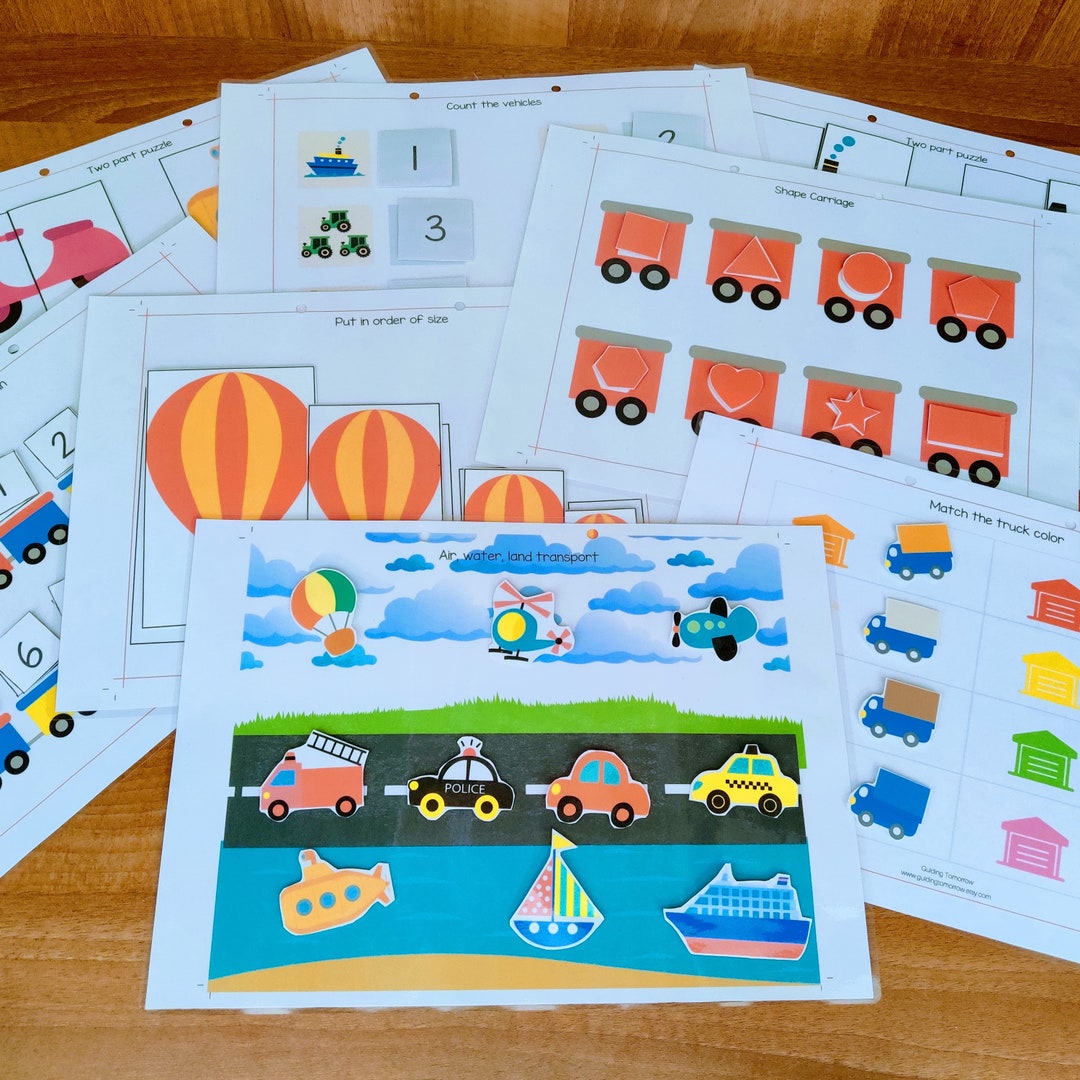 Things That Go Transport Busy Book, Printable Toddler Busy Book ...