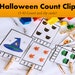 Halloween Math Count and Clip Cards Activity for Toddlers, Preschool ...