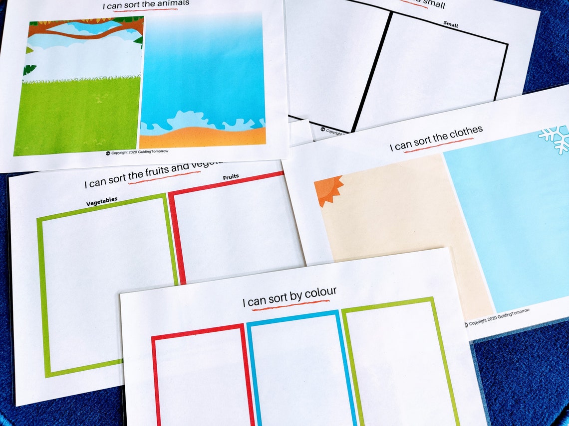 Toddler Sorting Activity Toddler Busy Book Printable - Etsy