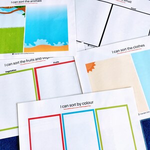 Toddler Sorting Activity, Toddler Busy Book Printable, Preschool ...