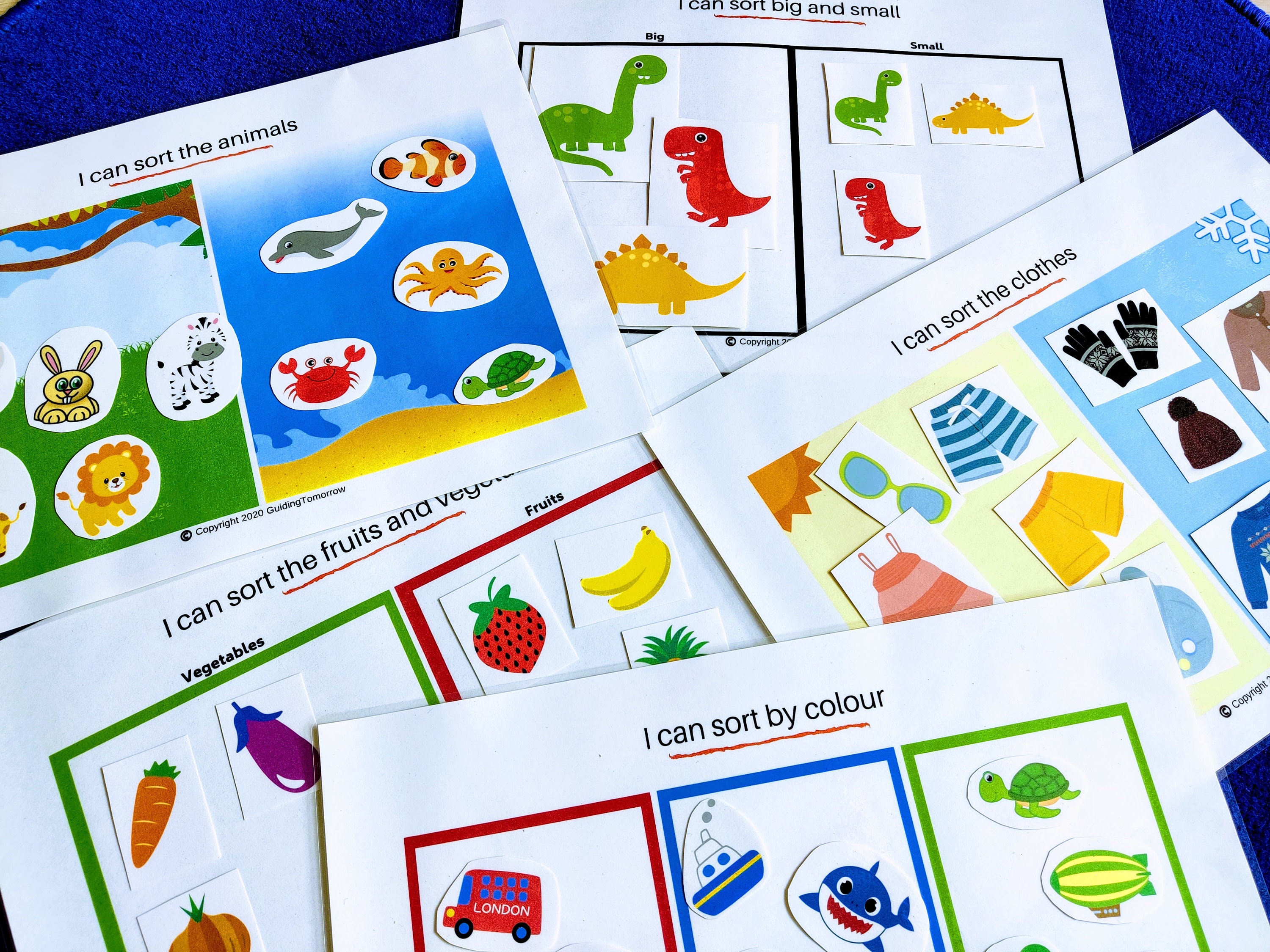 Toddler Sorting Activity, Toddler Busy Book Printable, Preschool ...
