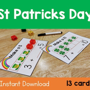 Preschool, Pre-k and K Math Task Cards for Addition to 5 and 10 | Saint ...