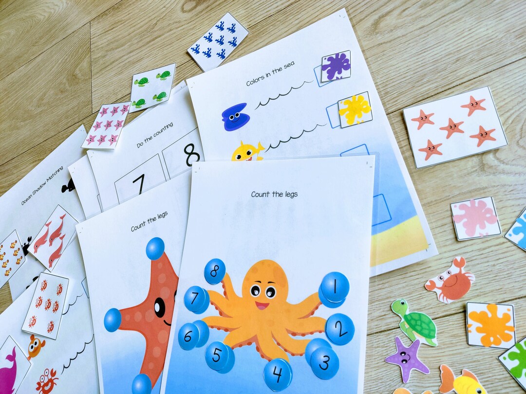 Livre occupé imprimable pour tout-petits animaux de la mer, livre d ...