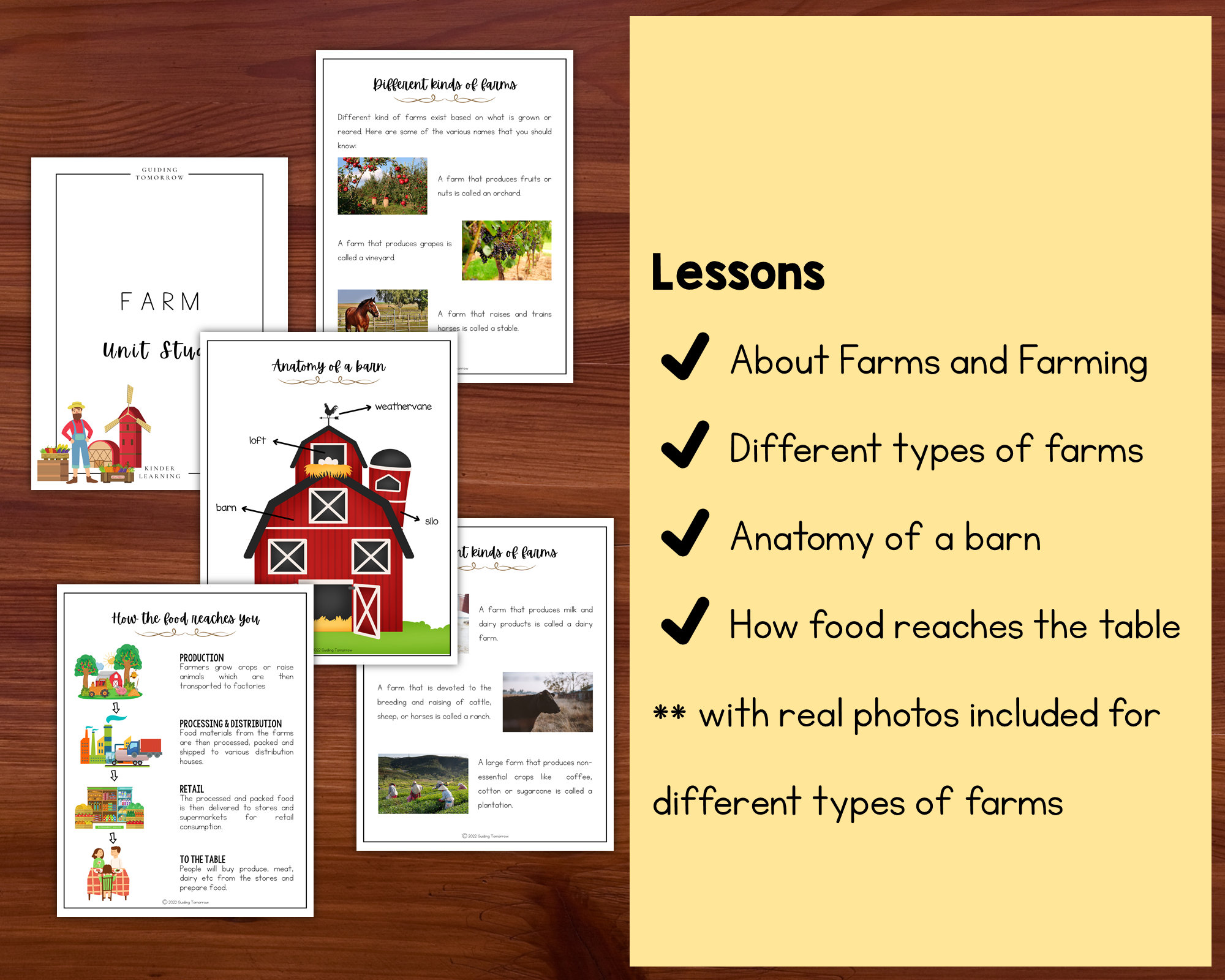 Farm Kindergarten Homeschool Lesson, Farm to Table Unit Study, Spring ...