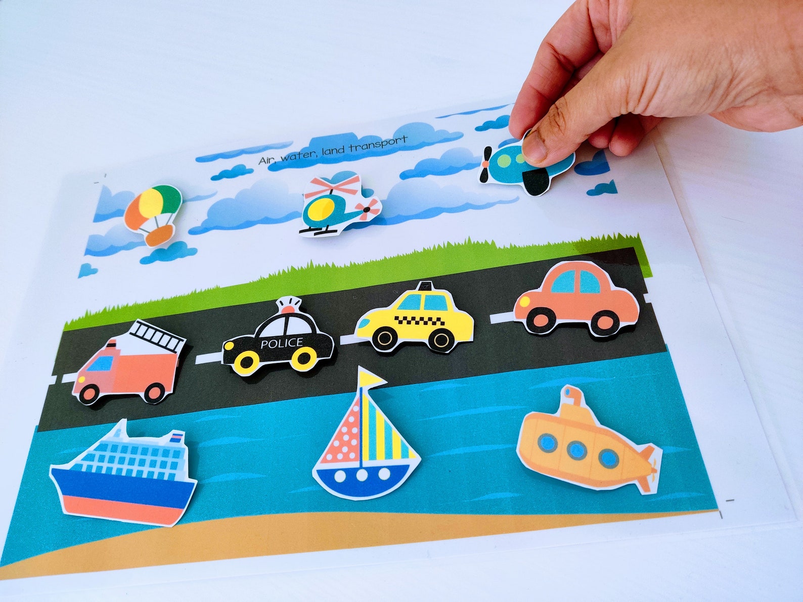 Transportation Modes, Toddler Busy Book Page, Toddler Learning Binder ...