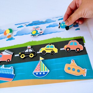 Transportation Modes, Toddler Busy Book Page, Toddler Learning Binder ...