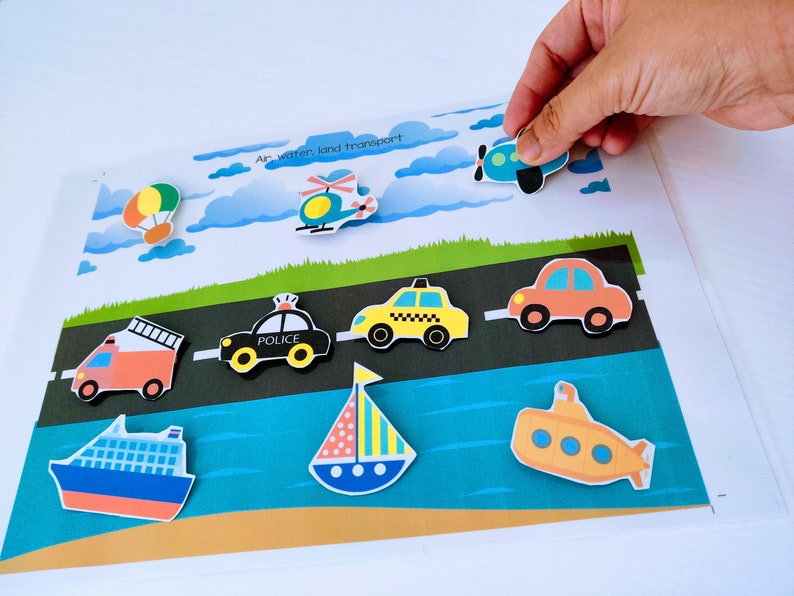 Transportation Modes, Toddler Busy Book Page, Toddler Learning Binder ...