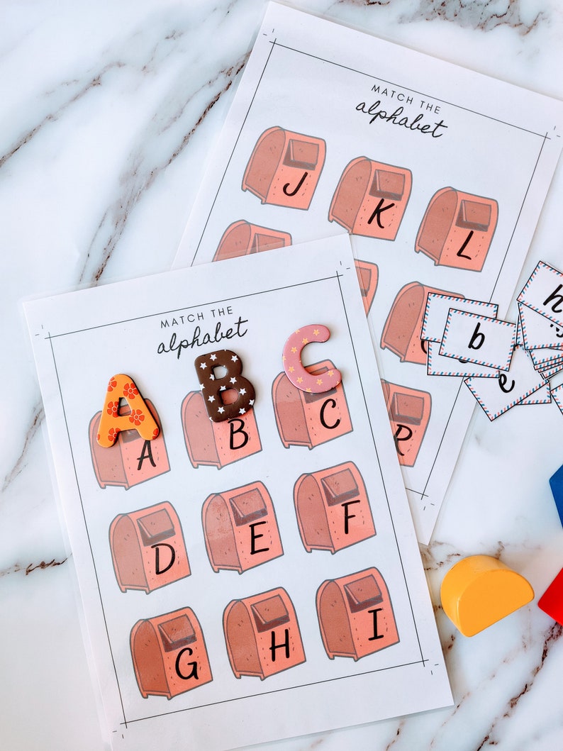 Toddler Busy Book Page, Alphabet Puzzle, Toddler Learning Binder, Busy ...
