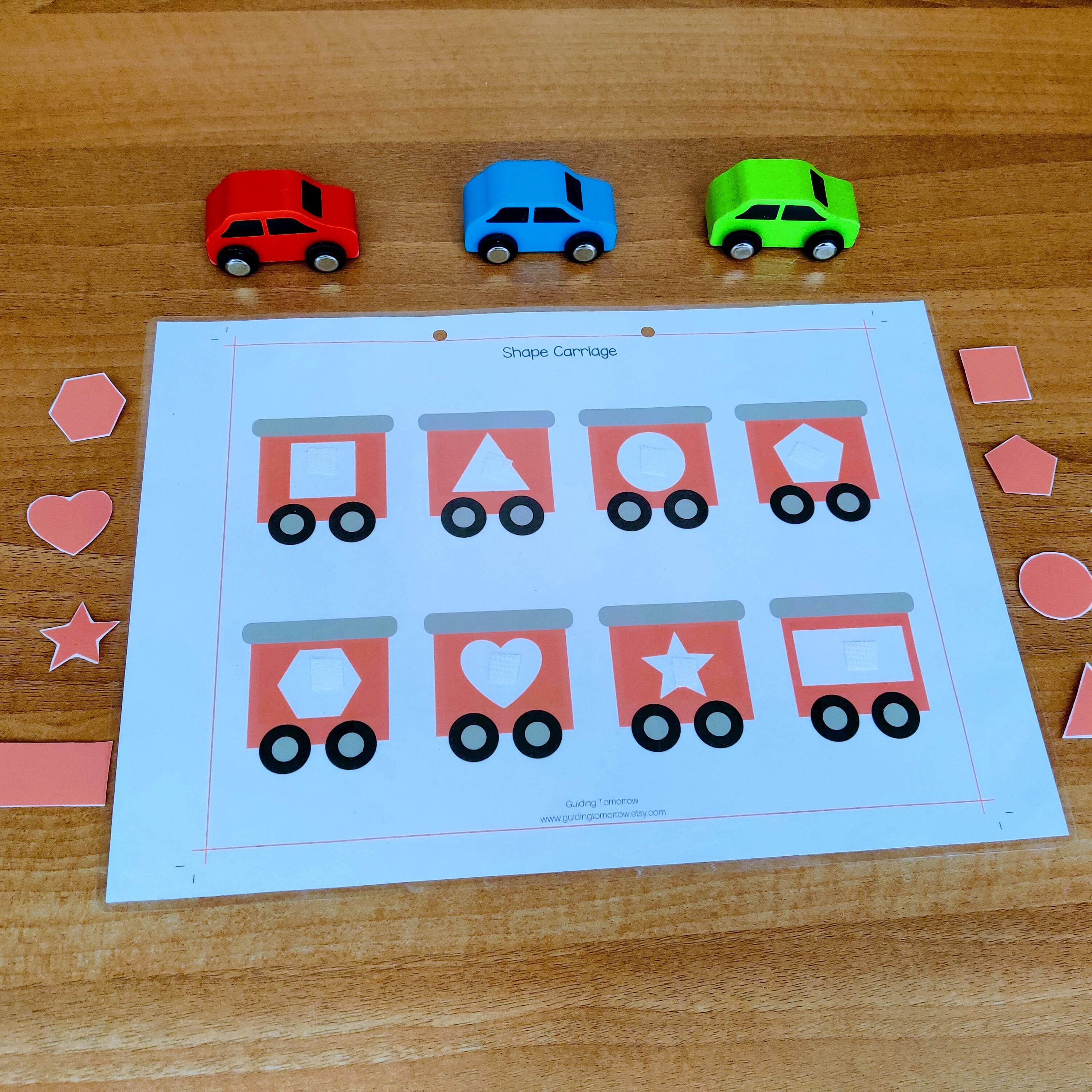 Shape Matching Activity, Printable Toddler Busy Book Page, Preschool ...