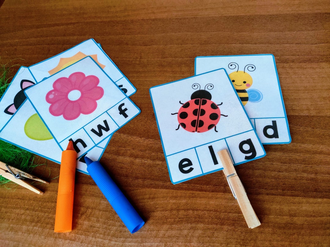 Printable Phonics Beginning Sound Flashcards and Clip Cards, Phonics ...