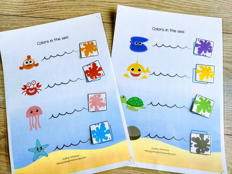 Color Matching Activity for Toddlers, Ocean Animals, Toddler Learning ...