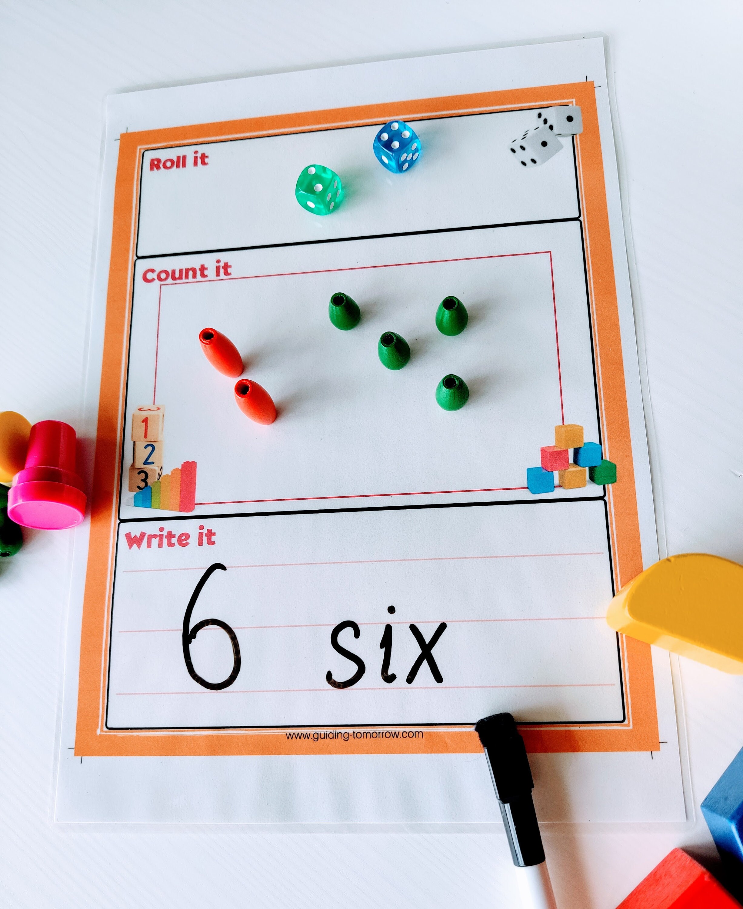 Counting Dice Game Printable, Math Activity, Homeschool Worksheet ...