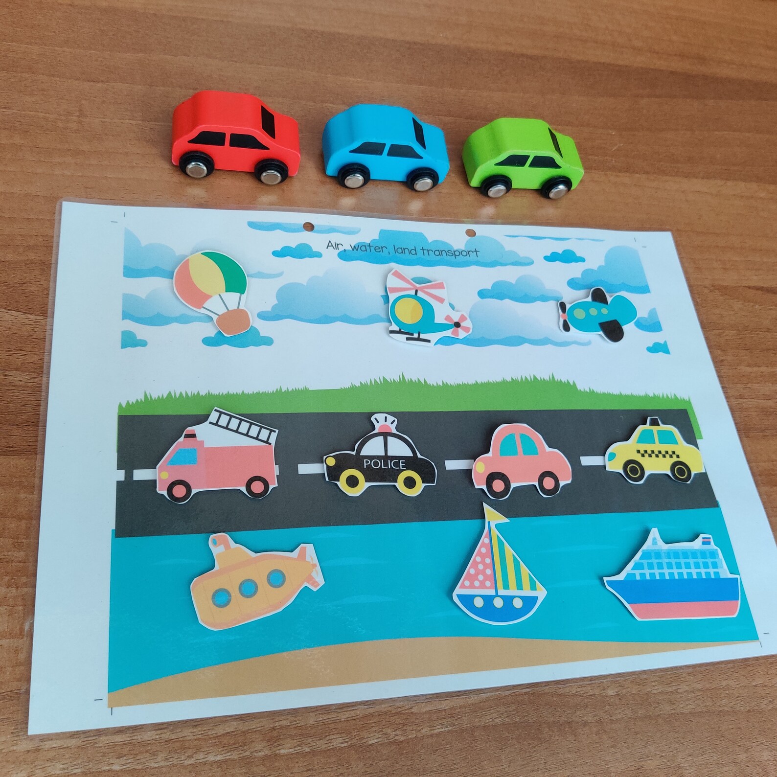 Transportation Modes, Toddler Busy Book Page, Toddler Learning Binder ...