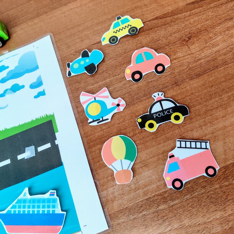 Transportation Modes, Toddler Busy Book Page, Toddler Learning Binder ...