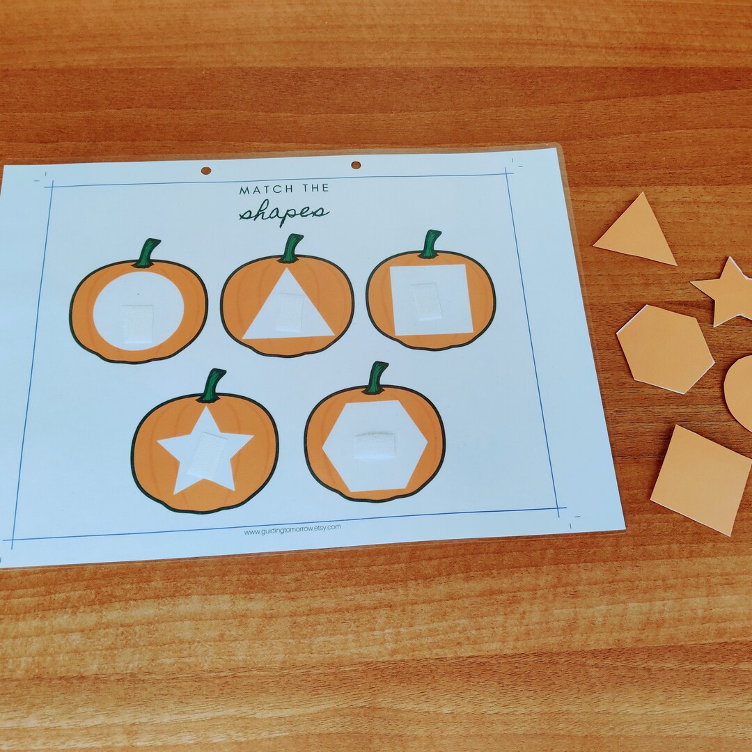 Shapes Matching Halloween Game, Toddler Activity Page, Printable Busy ...
