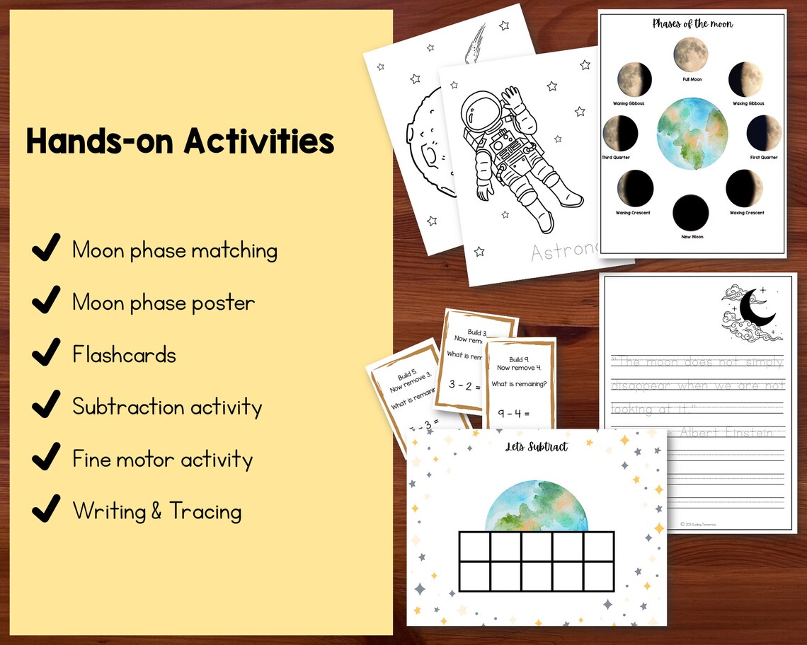 Moon Phases, Lunar Unit Lesson Plan, Printable Homeschool Learning ...