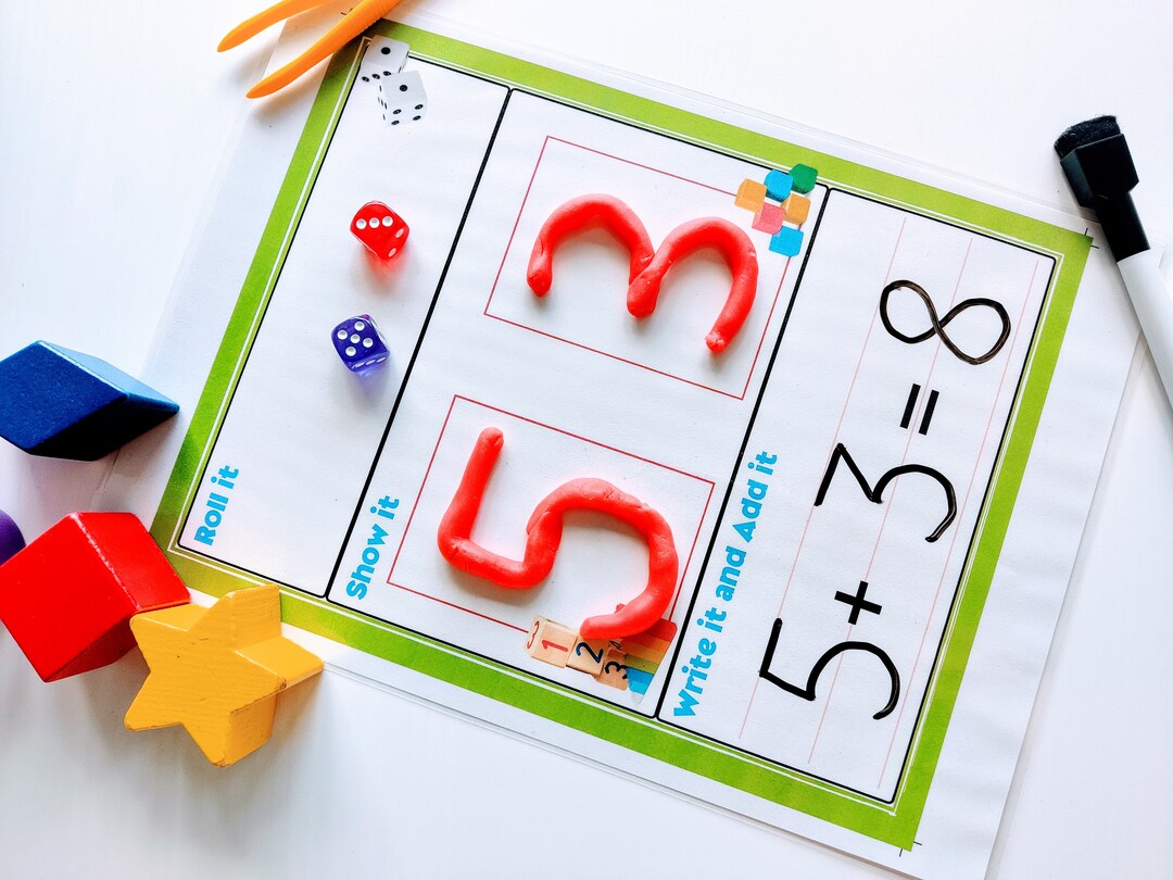 Addition Dice Game Printable, Math Activity for Homeschool Worksheet ...