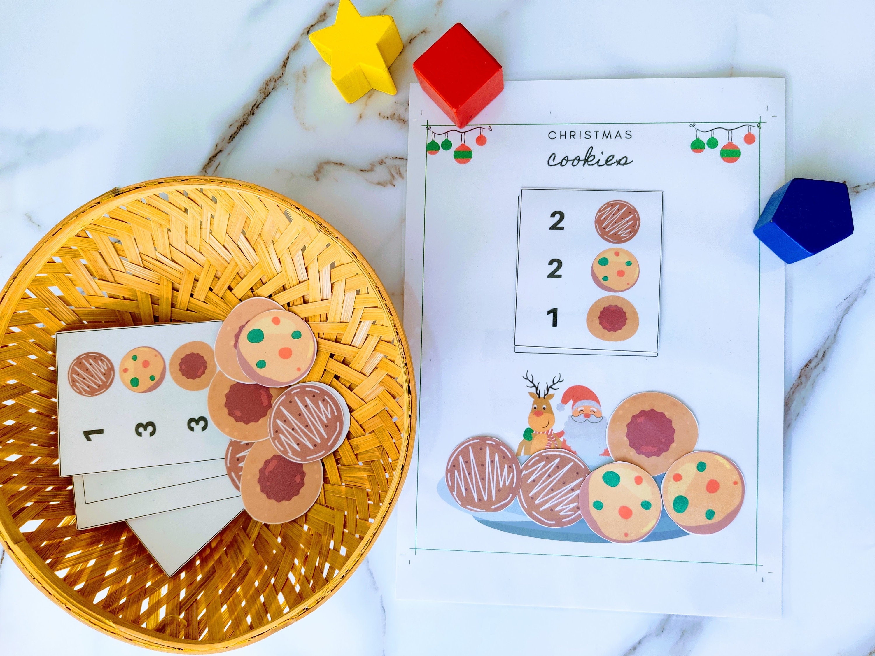 Christmas Activity Pack Busy Book Toddler Learning Binder Preschool ...