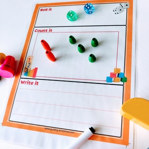 Counting Dice Game Printable, Math Activity, Homeschool Worksheet ...