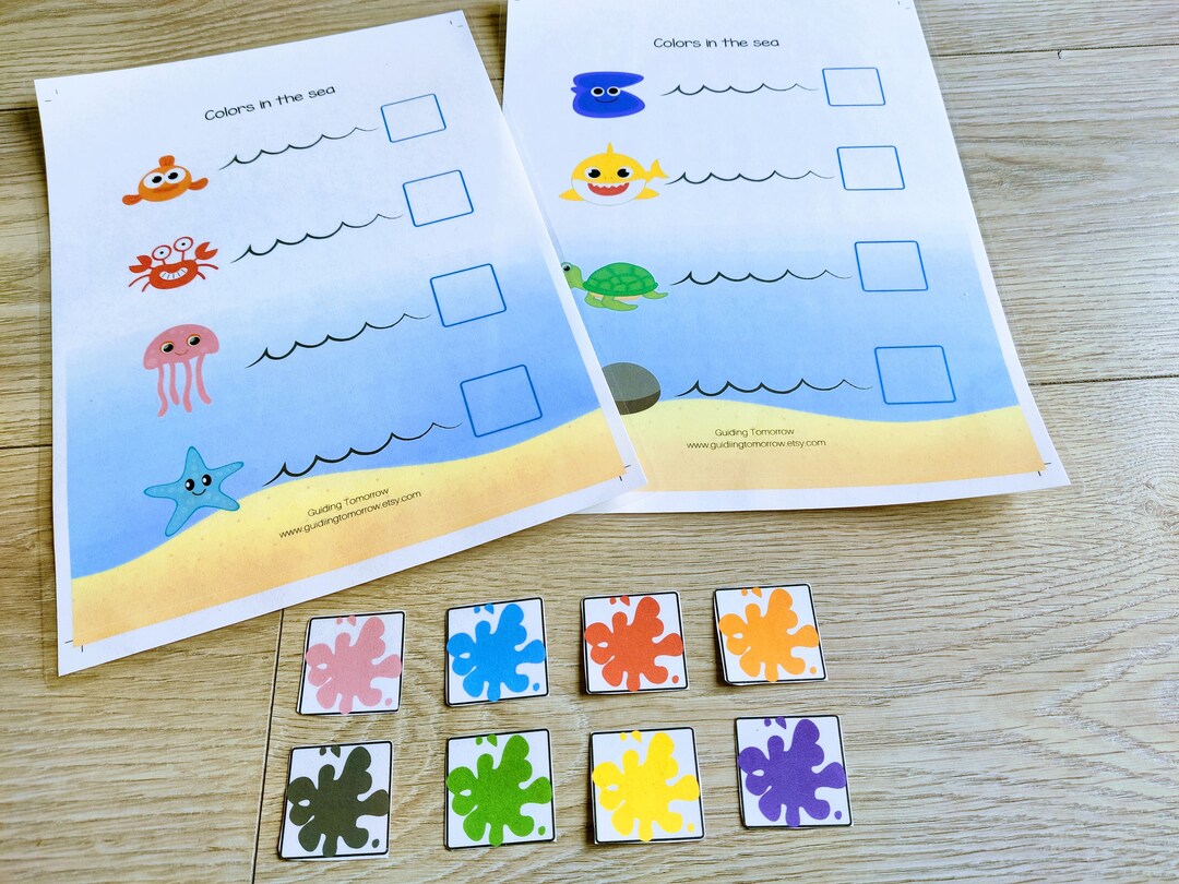 Color Matching Activity for Toddlers, Ocean Animals, Toddler Learning ...