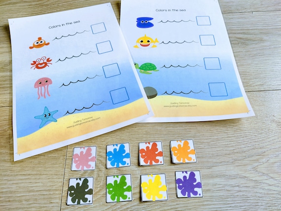 Color Matching Activity for Toddlers Ocean Animals Toddler | Etsy