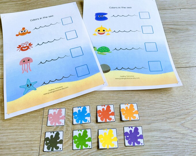 Sea Animal Printable Toddler Busy Book | Sorting and Matching ...
