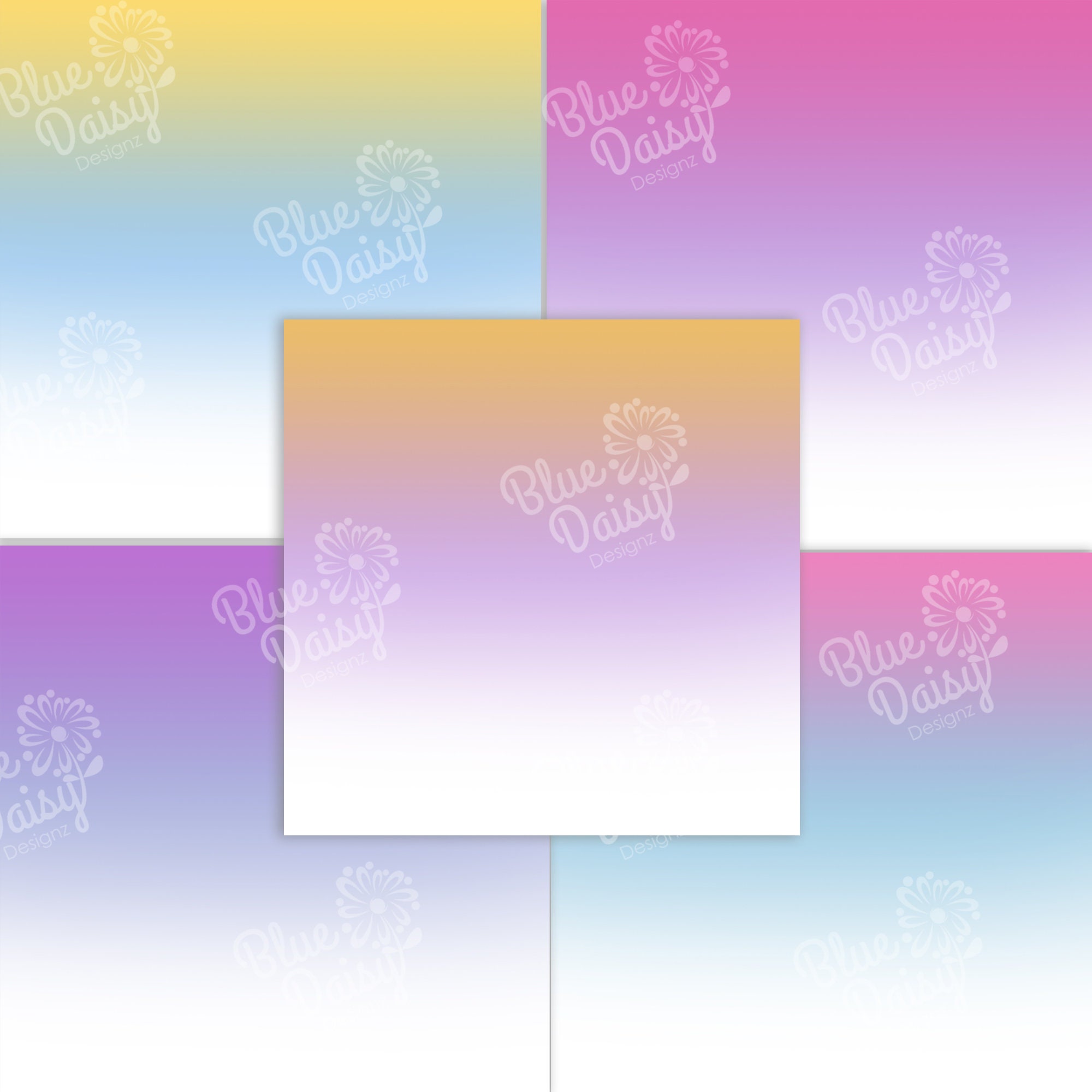 Pastel Ombre Digital Paper Pack, Gradient Digital Paper, Ombre Pattern ...