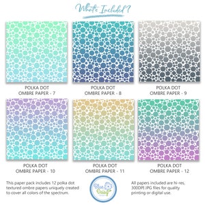 Polka Dot Ombre Digital Paper Pack, Colorful Digital Paper, Background ...