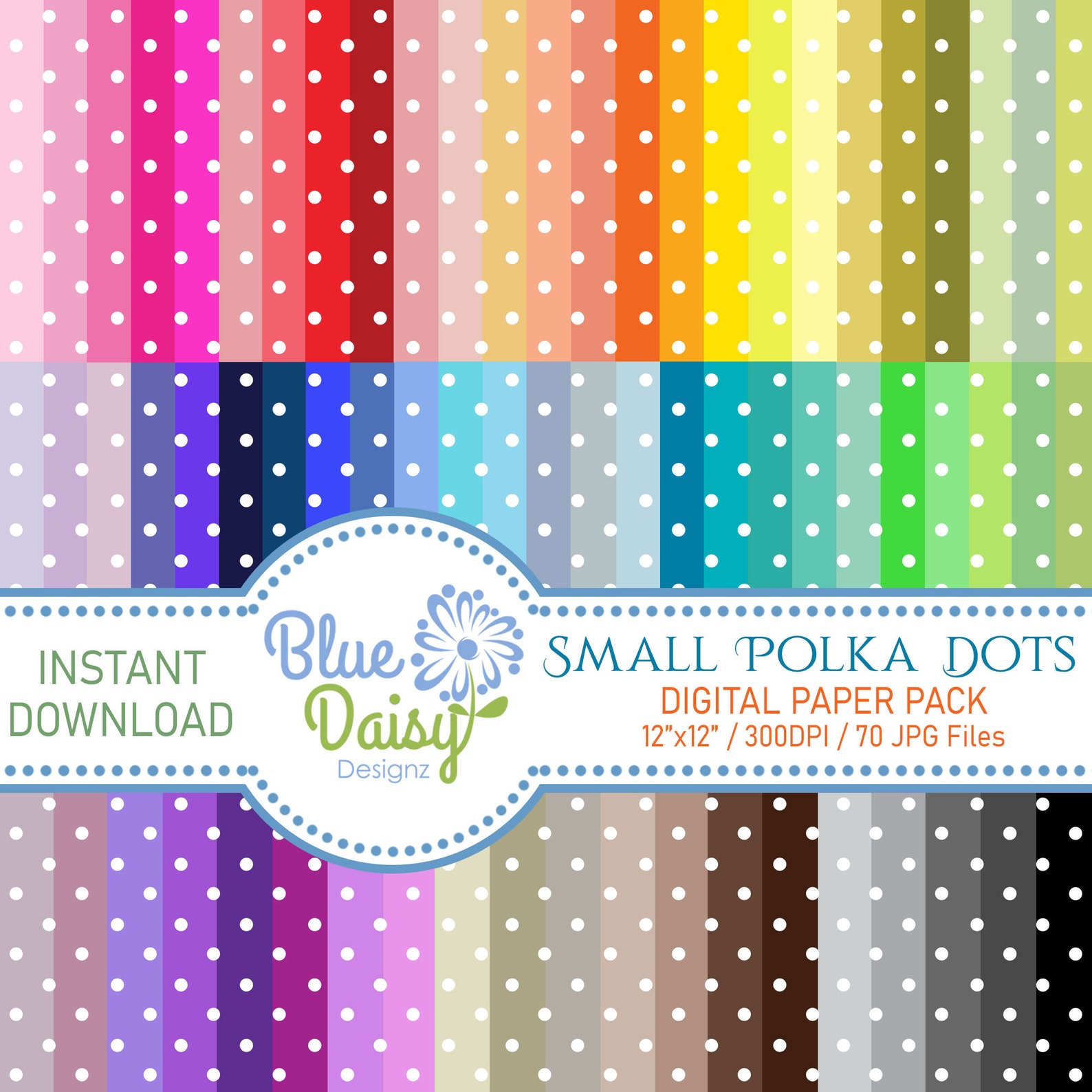 Small Polka Dot Textured Digital Paper Pack, Textured Digital Paper ...