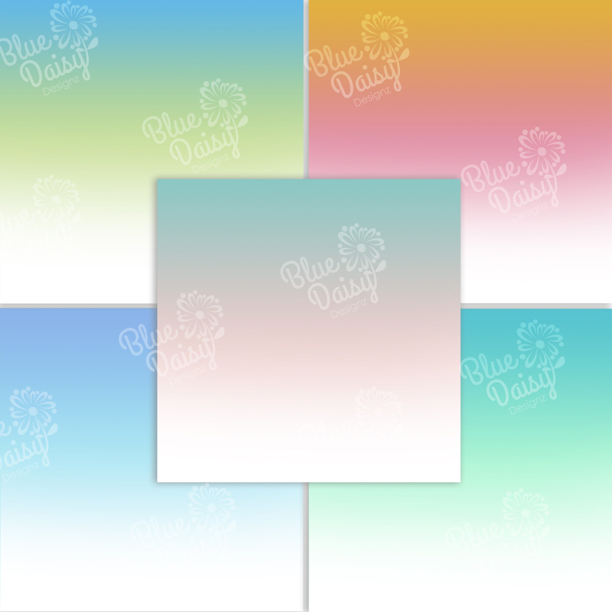 Pastel Ombre Digital Paper Pack, Gradient Digital Paper, Ombre Pattern ...