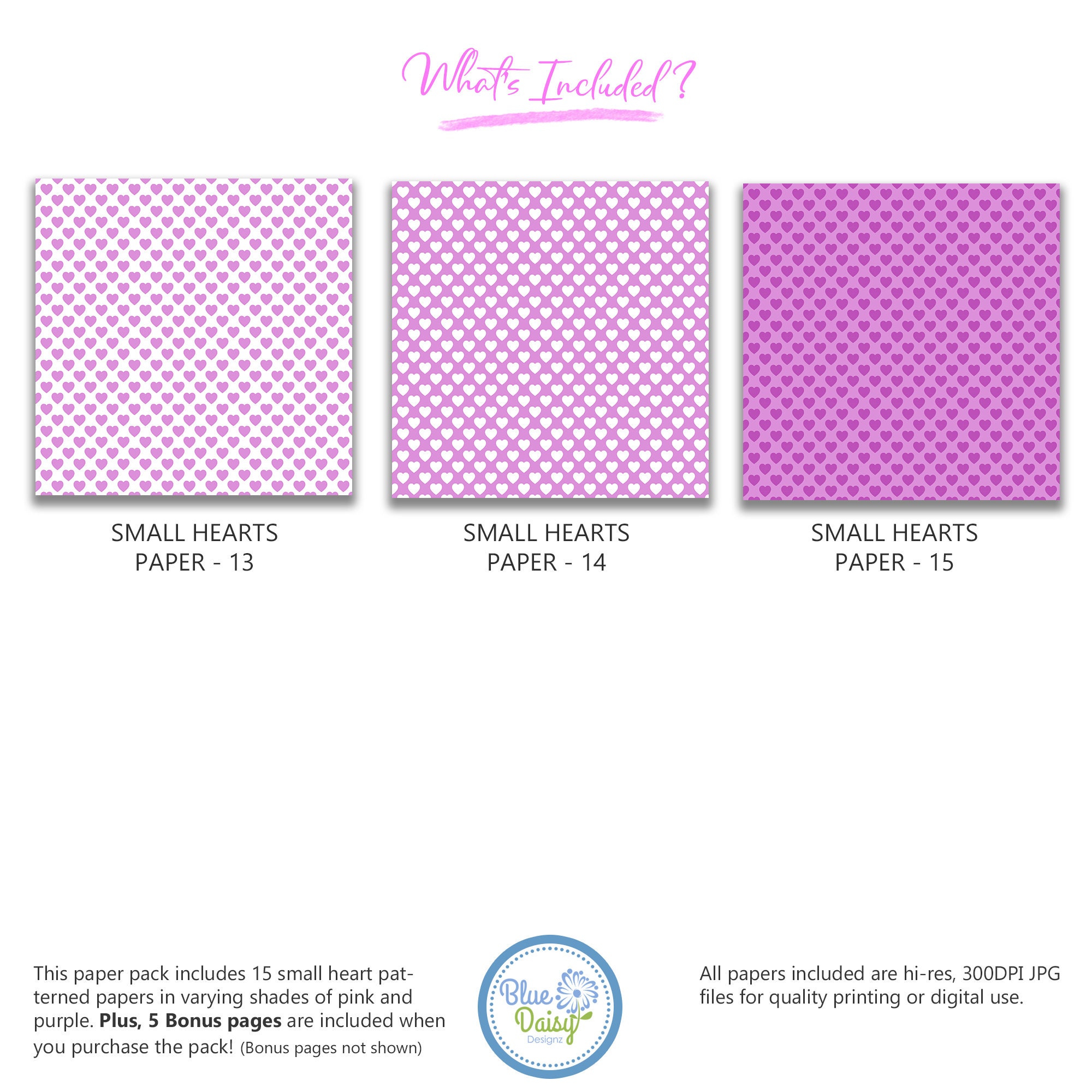 Small Hearts Digital Paper Pack, Valentine's Digital Paper, Seamless ...