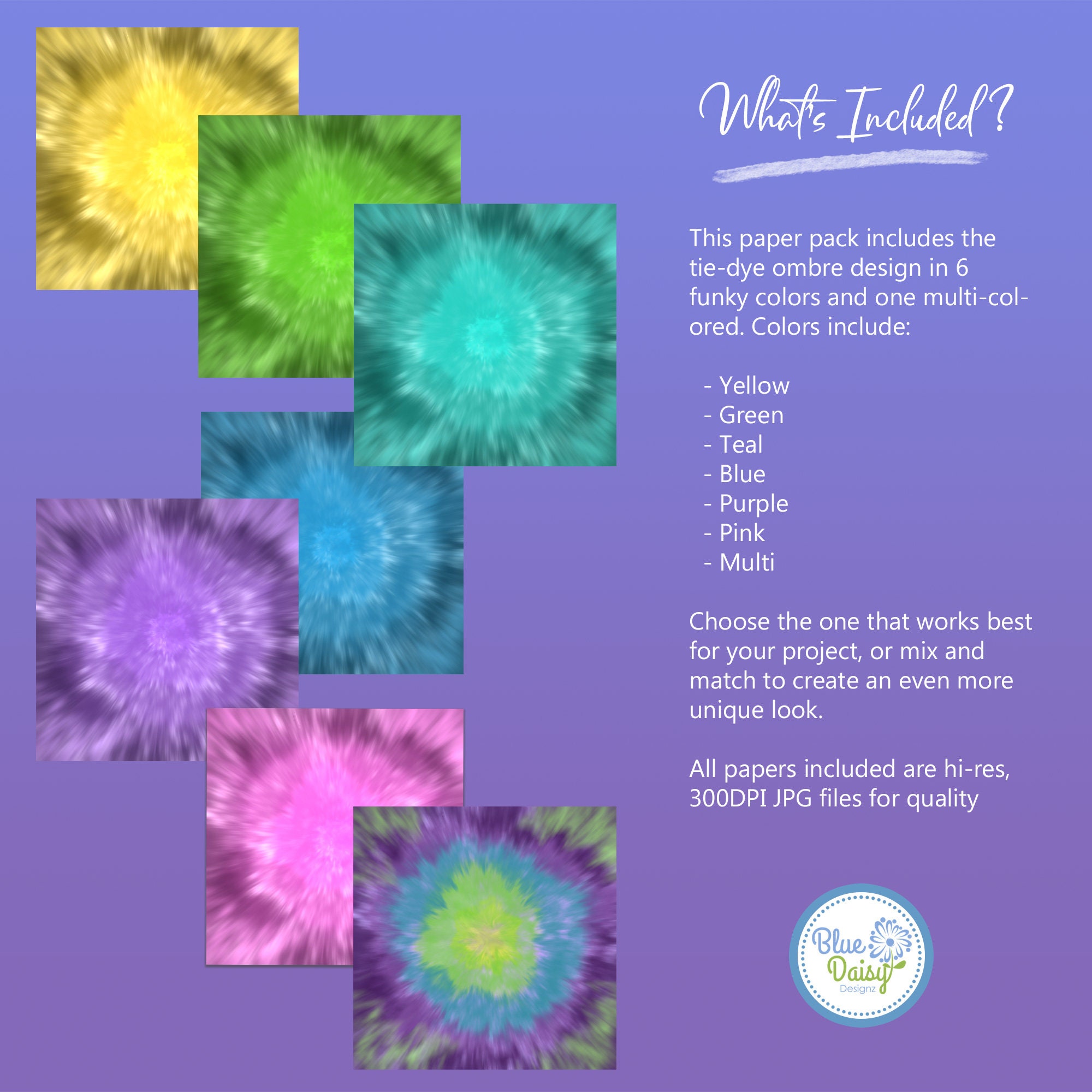 Tie-dye Ombre Digital Paper Pack, Tie-dye Ombre Pattern, Background ...