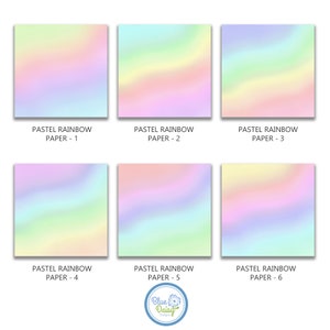 Pastel Rainbow Digital Paper Pack, Gradient Digital Paper, Rainbow ...