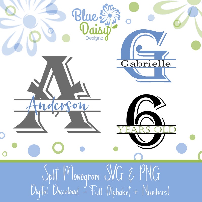 Split Monogram - Etsy