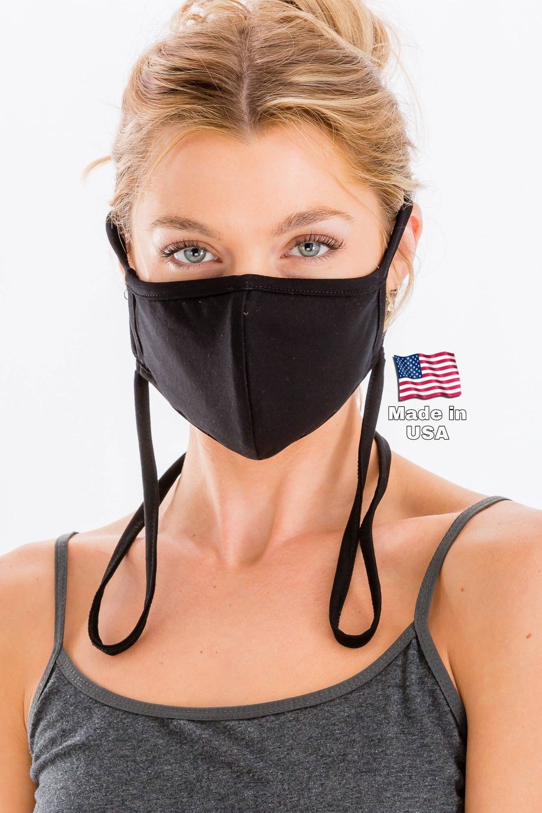 Made in USA Adult Adjustable Earloops With Neck Strap Lanyard Strap ...