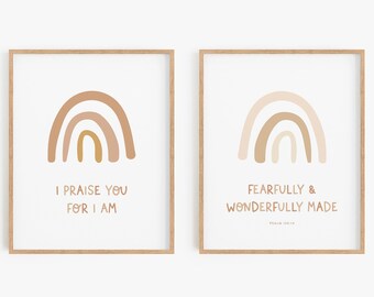Fearfully and Wonderfully Made Nursery Bible Verse Kids Room | Etsy