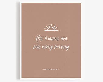 Boho Christian Wall Art His Mercies Are New Every Morning - Etsy