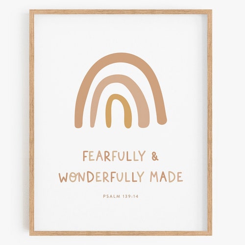 Fearfully and Wonderfully Made Nursery Bible Verse Kids Room - Etsy