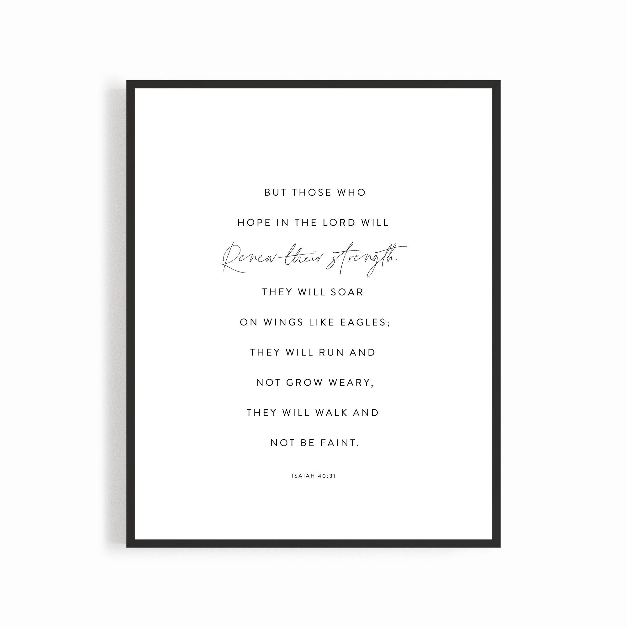 Jesaja 40:31 Hoffnung Bibel Vers Druck Schrift Wandkunst | Etsy