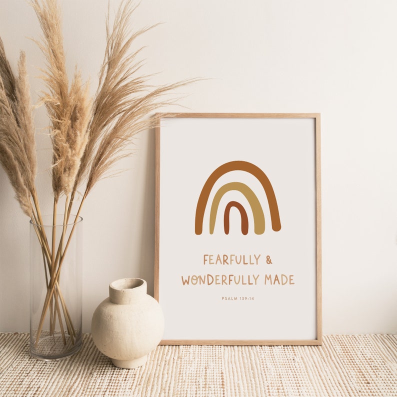 Fearfully and Wonderfully Made, Nursery Bible Verse Wall Art, Nursery ...