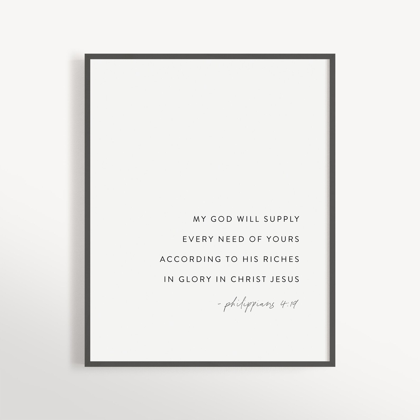 Philippians 4:19 Printable Wall Art Modern Christian Minimal | Etsy