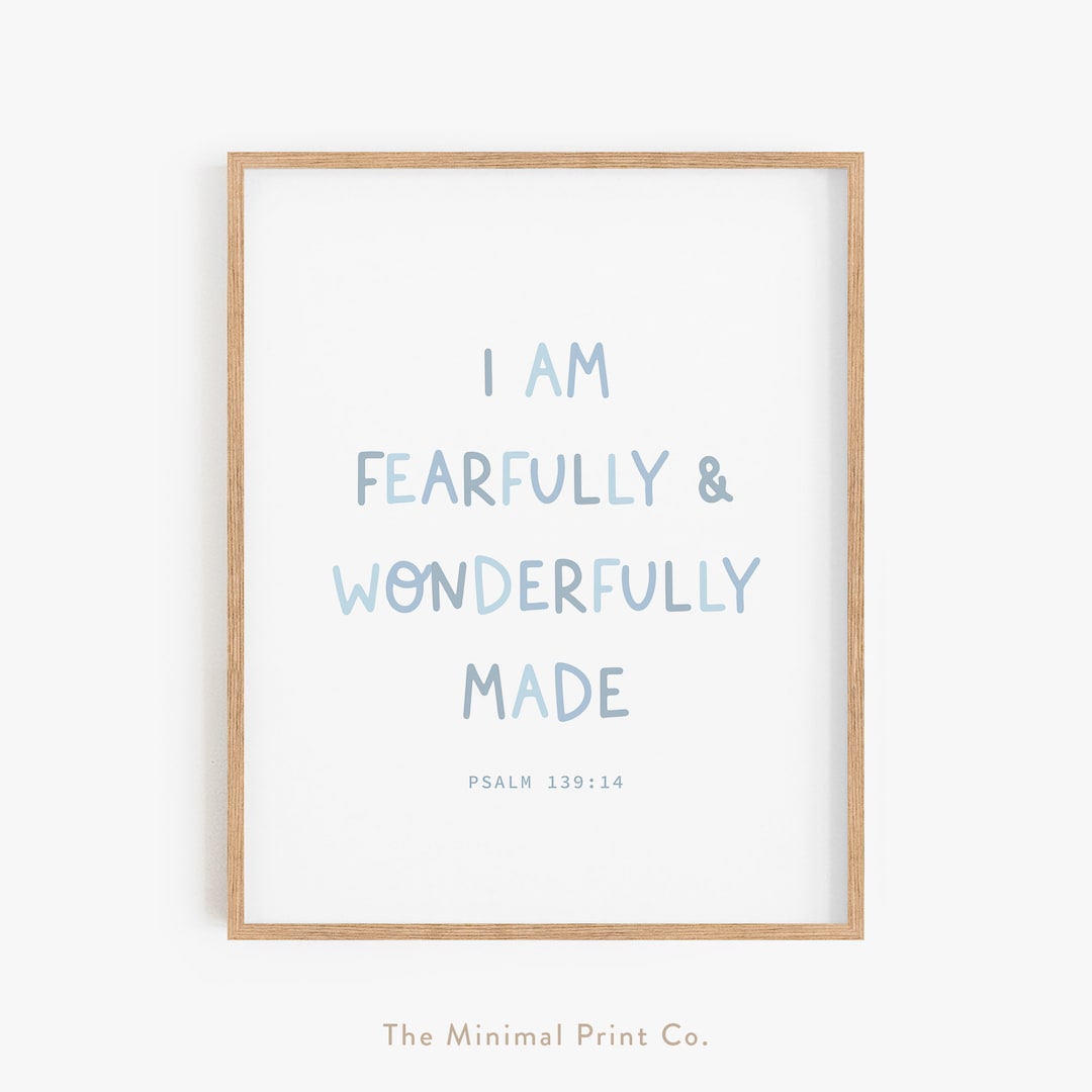 Nursery Bible Verse, Blue Nursery Wall Art, Christian Nursery Decor ...