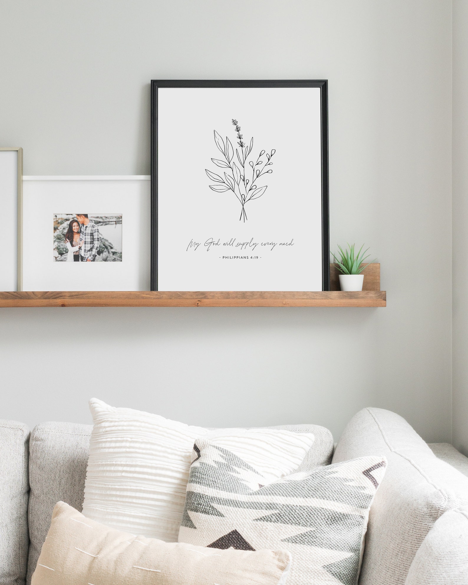 Philippians 4:19, Minimal Christian Art, Christian Wall Art, Minimalist ...