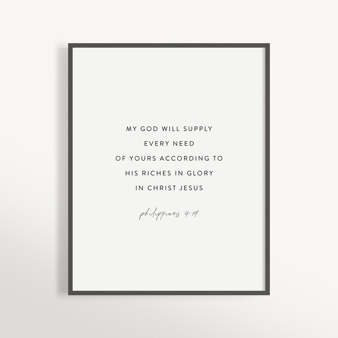 Philippians 4:19, Printable Wall Art Modern Christian, Minimal Bible ...